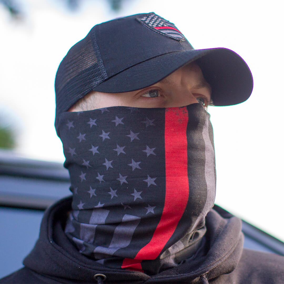 Face Mask - American Flag | Red Line – Crazy Mask