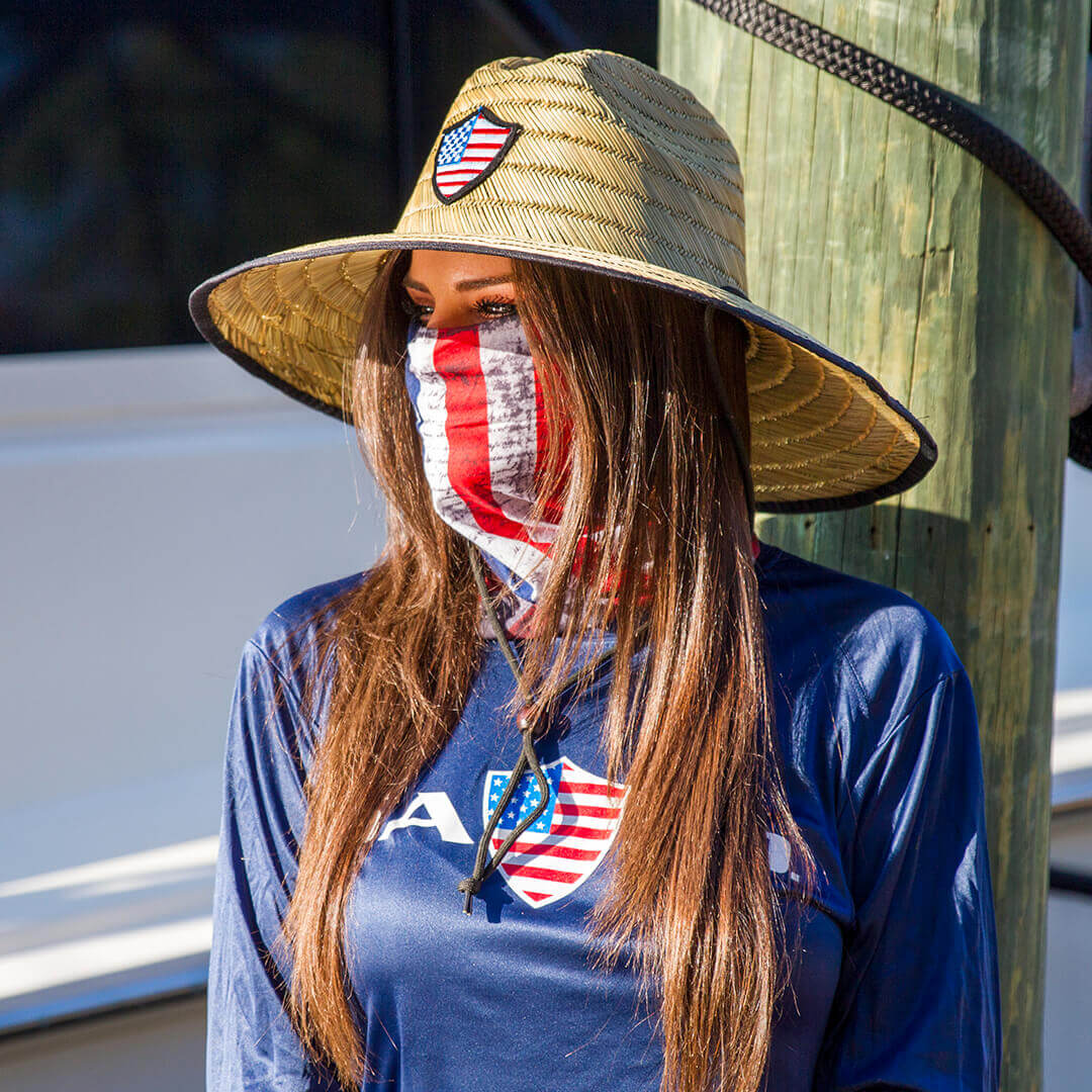Straw Hats - American Flag Shield – Crazy Mask